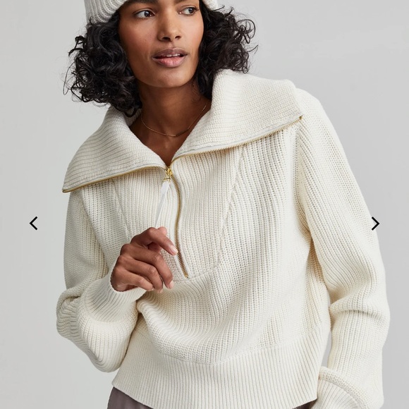 Varley | Sweaters | Varley Mentone Half Zip Sweater Egret Color | Poshmark